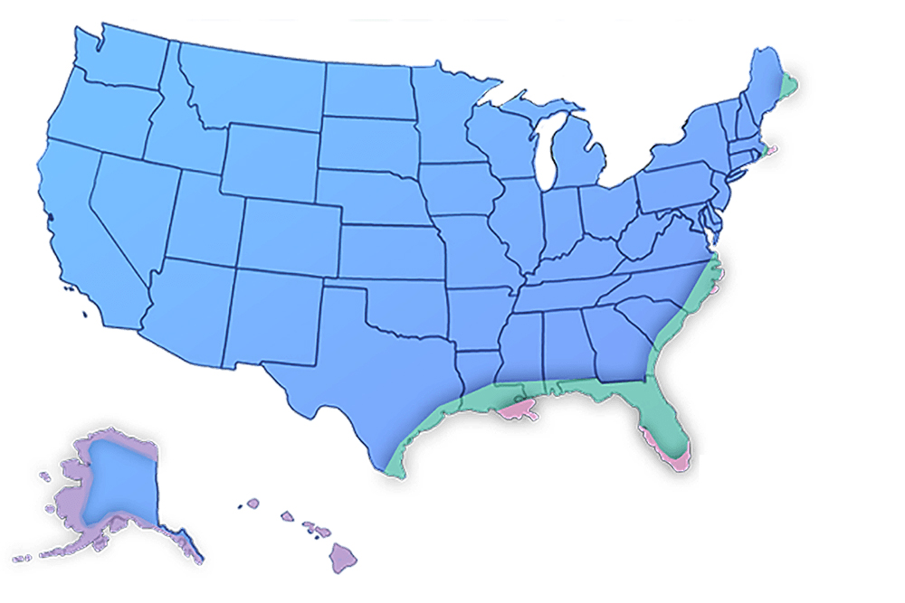 USA Wind Zone I, II & III Map | Oliver Technologies, Inc.